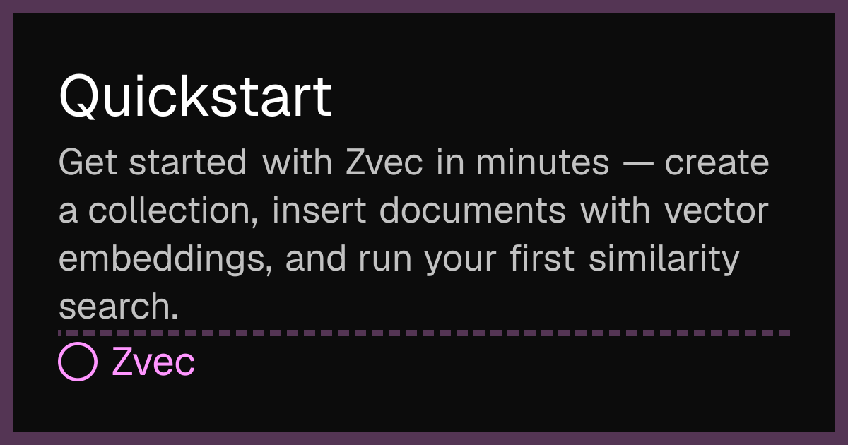 Quickstart | Zvec